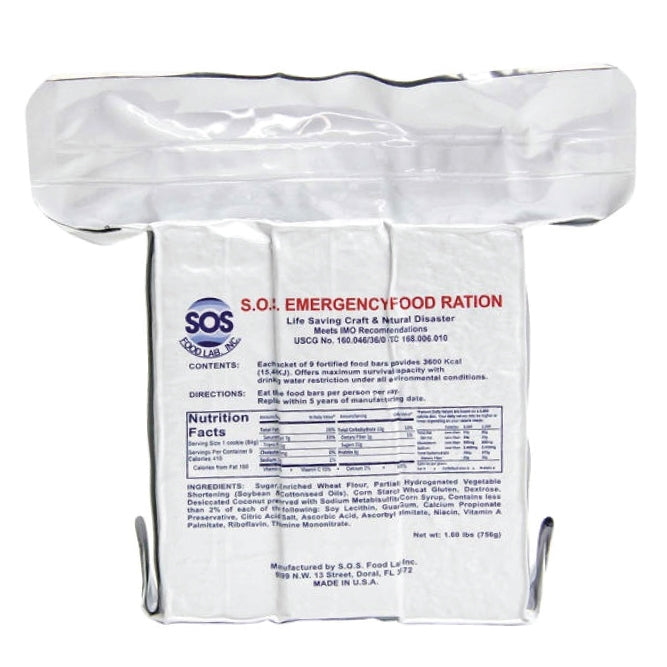 SOS Food Labs Food Rations 3600 Calorie Food Bars - 3 Day/ 72 Hour Pac