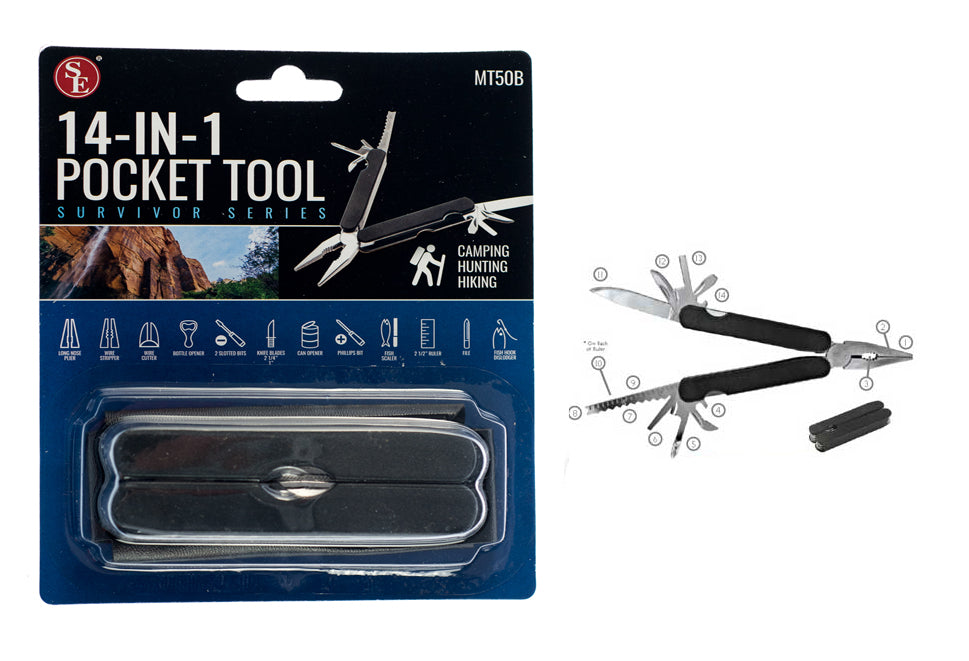 SE MT50B 14-IN-1 Multi-Functional Pocket Tool